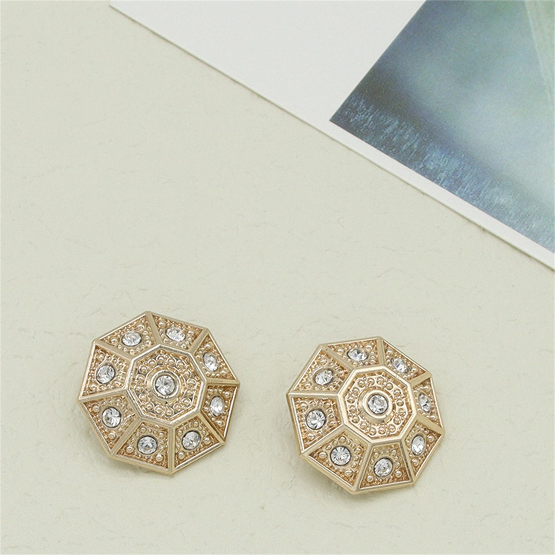 Gold Metal Shank Buttons: Embellished DIY Crafts YO098 - Etsy