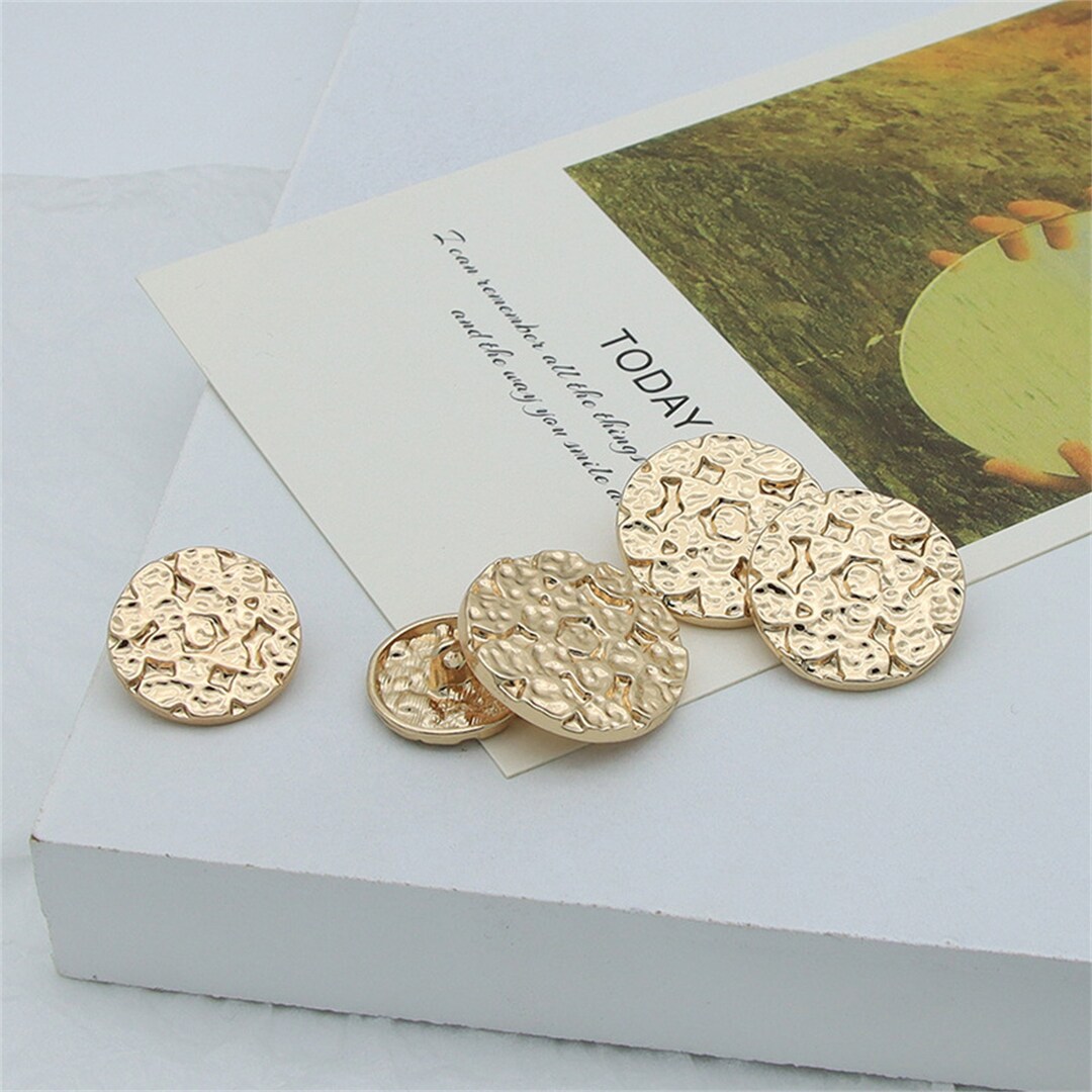 Gold Metal Bump Buttons: Flat Shank for DIY Crafts YO107 - Etsy