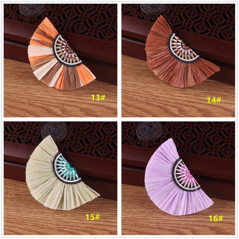 18 Color to Choose4070mm Cloth Embroidery Raffia Fan - Etsy