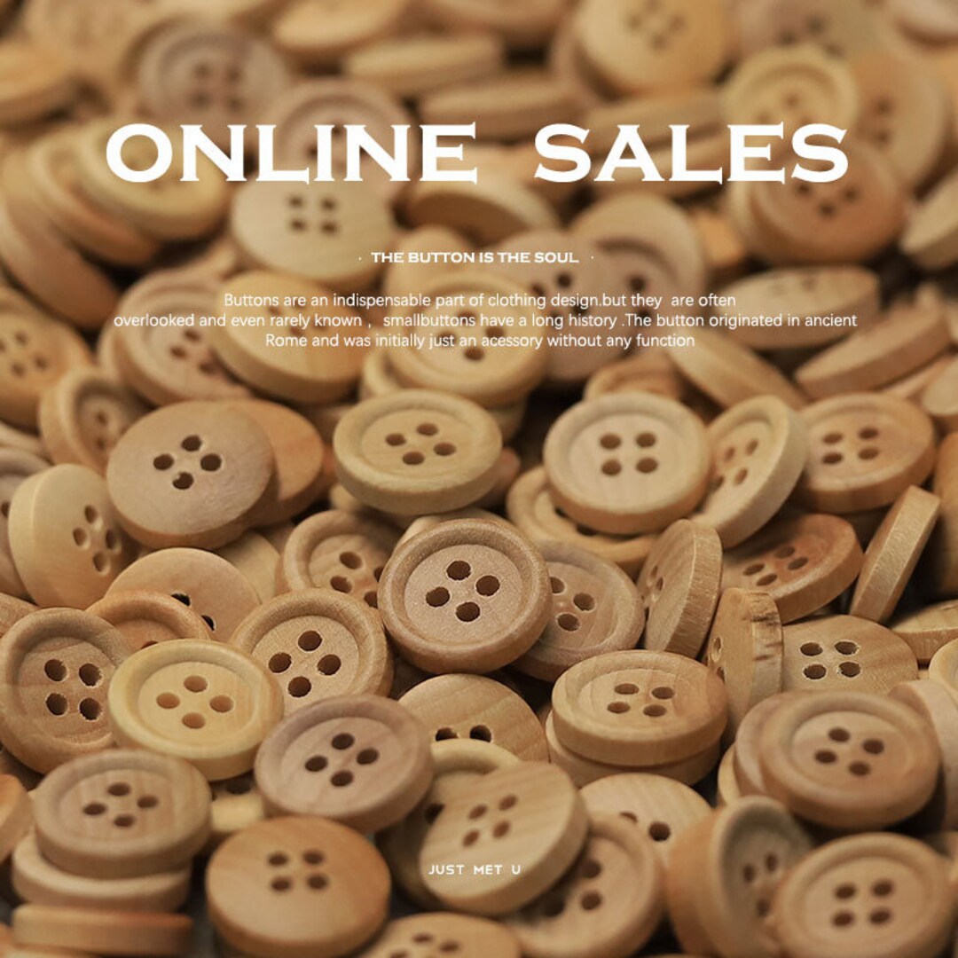 Flat Plain Wood Buttons: 2/4-holes DIY Crafts YO404-#1-#2 - Etsy