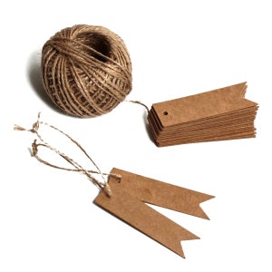 100pcs 20*70mm Swallowtail Blank Kraft Paper Tags for Gifts, Labeling ...