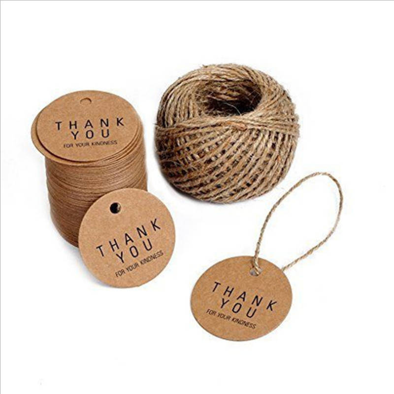 50pcs 43mm Round thank You Kraft Paper Tags for - Etsy