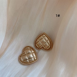 2/10/20pcs Love Heart Metal Buttons, Love Heart Buttons for Shirt ...