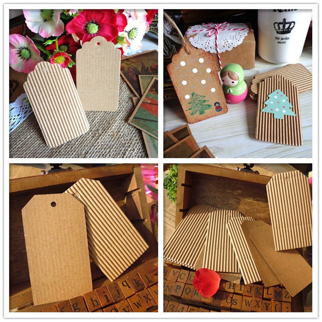 50pcs 45*80mm Blank Kraft Paper Tags for Gifts, Labeling, Sales Tags ...