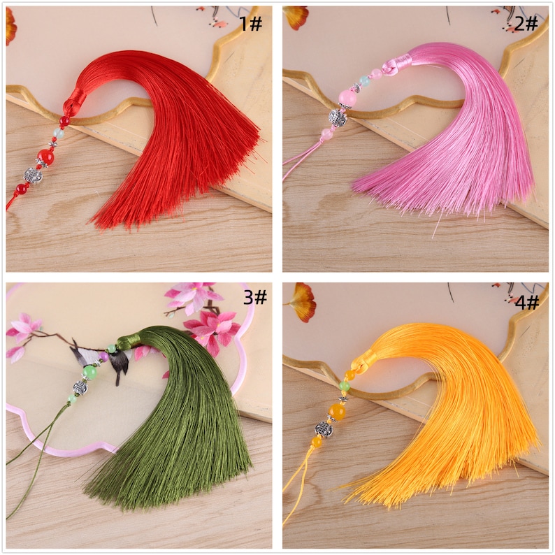 Silk Tassel Pendant With Alloy Cap (2pcs, 160mm) YD137 - Etsy
