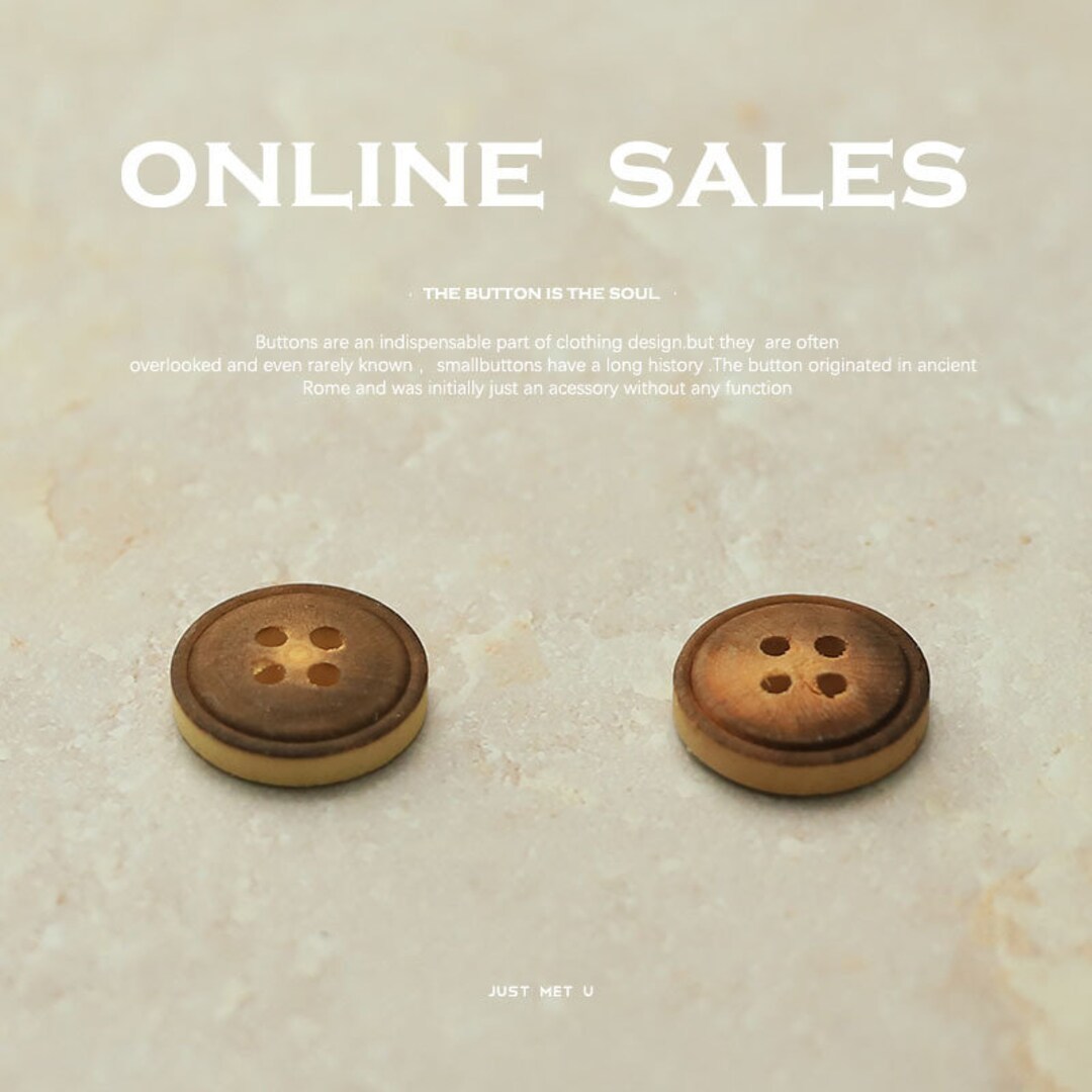4-hole Wood Buttons: Flat Plain Design, DIY Crafts YO381 - Etsy