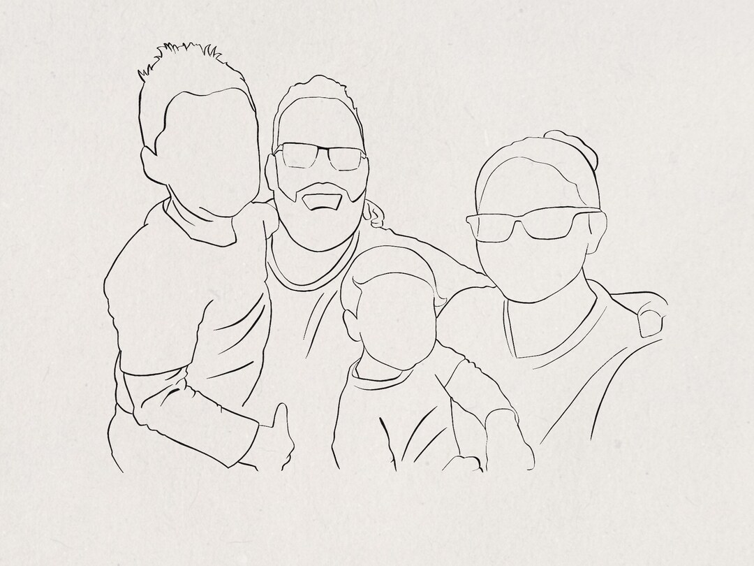 Custom Line Art Portrait (digital File) - Etsy
