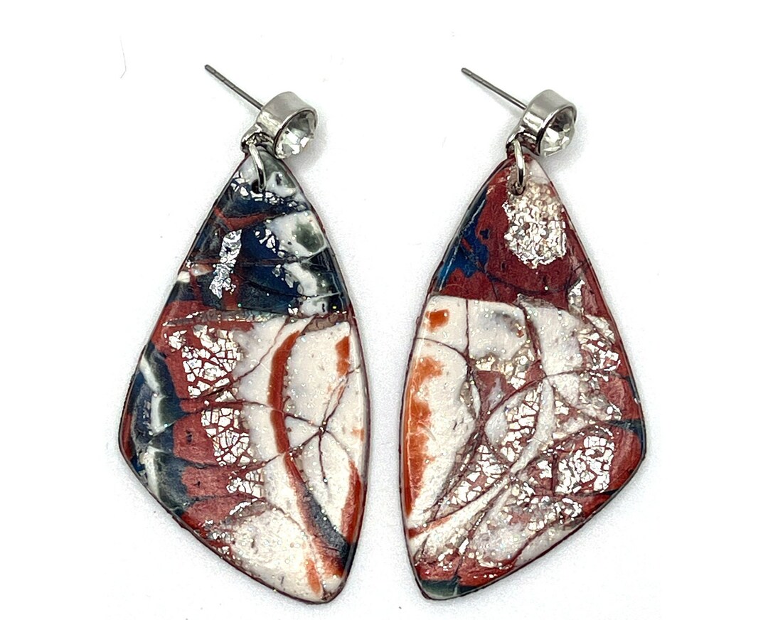 Handmade, Polymer Clay Earrings, BOHO Faux Stone Polymer Clay Earrings ... Handmade, Polymer Clay Earrings, BOHO Faux Stone Polymer Clay Earrings ...
