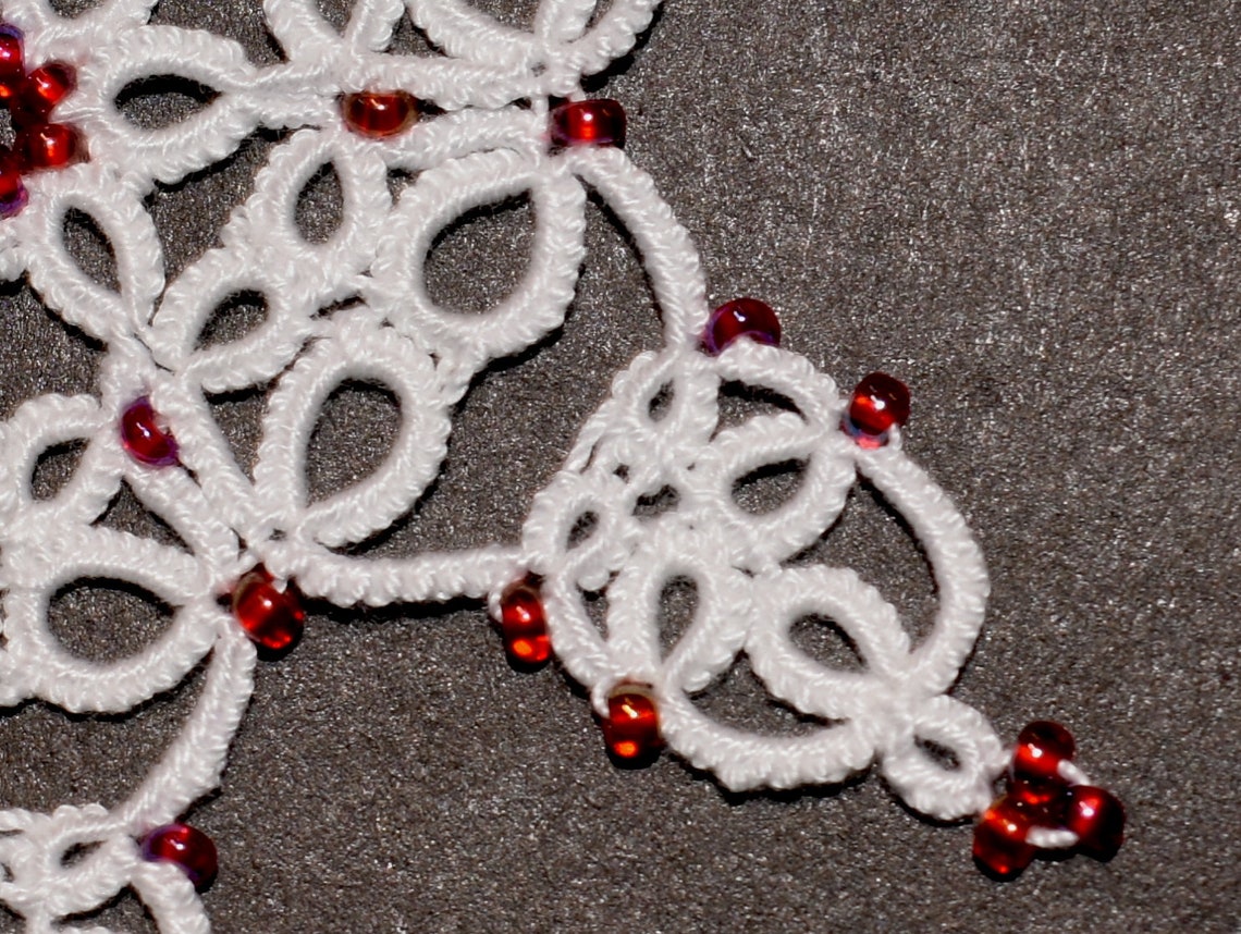 Shuttle Tatting Pattern for a Beaded Snowflake - Etsy