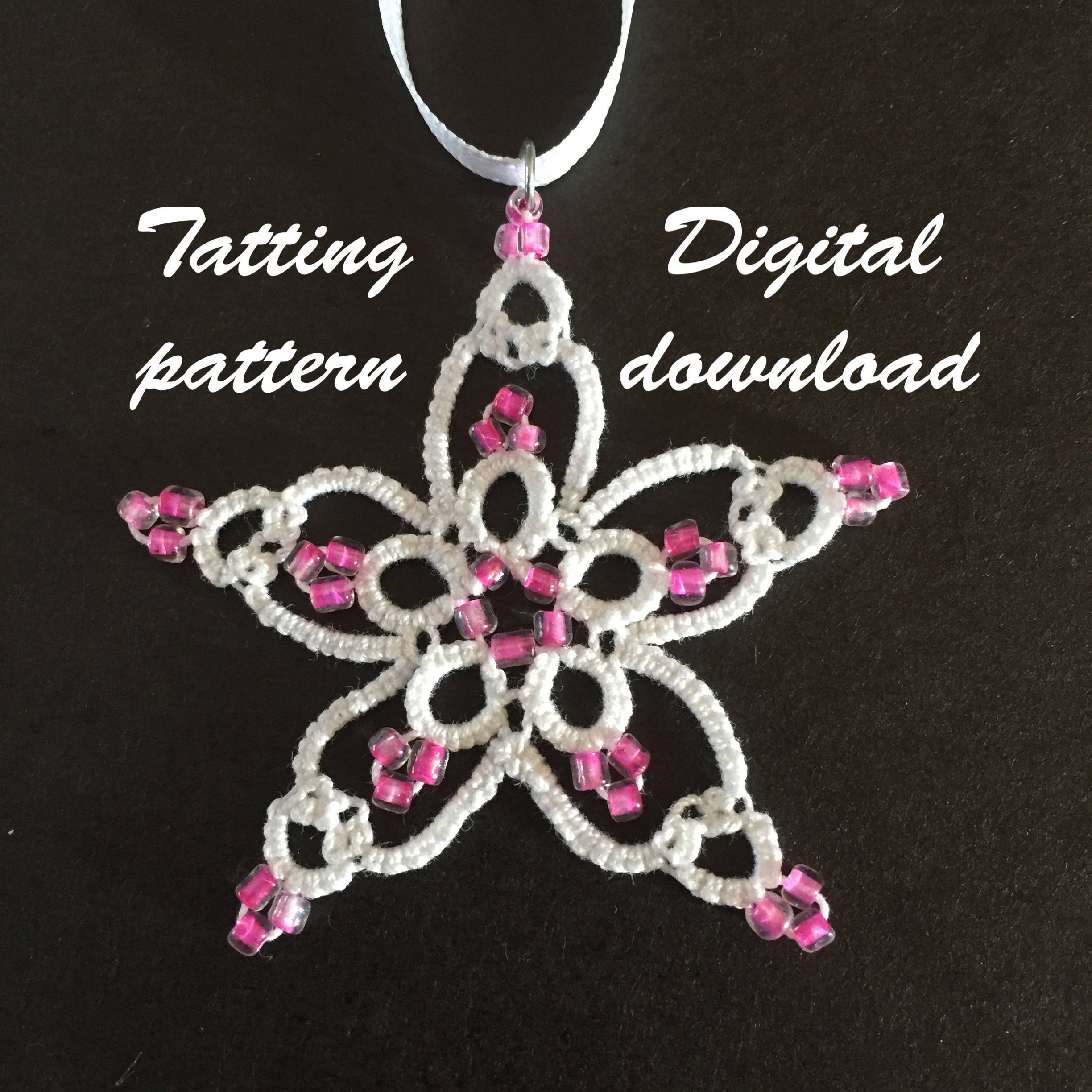 Shuttle Tatting Pattern, Christmas Star Pattern, Beaded Star Design ...