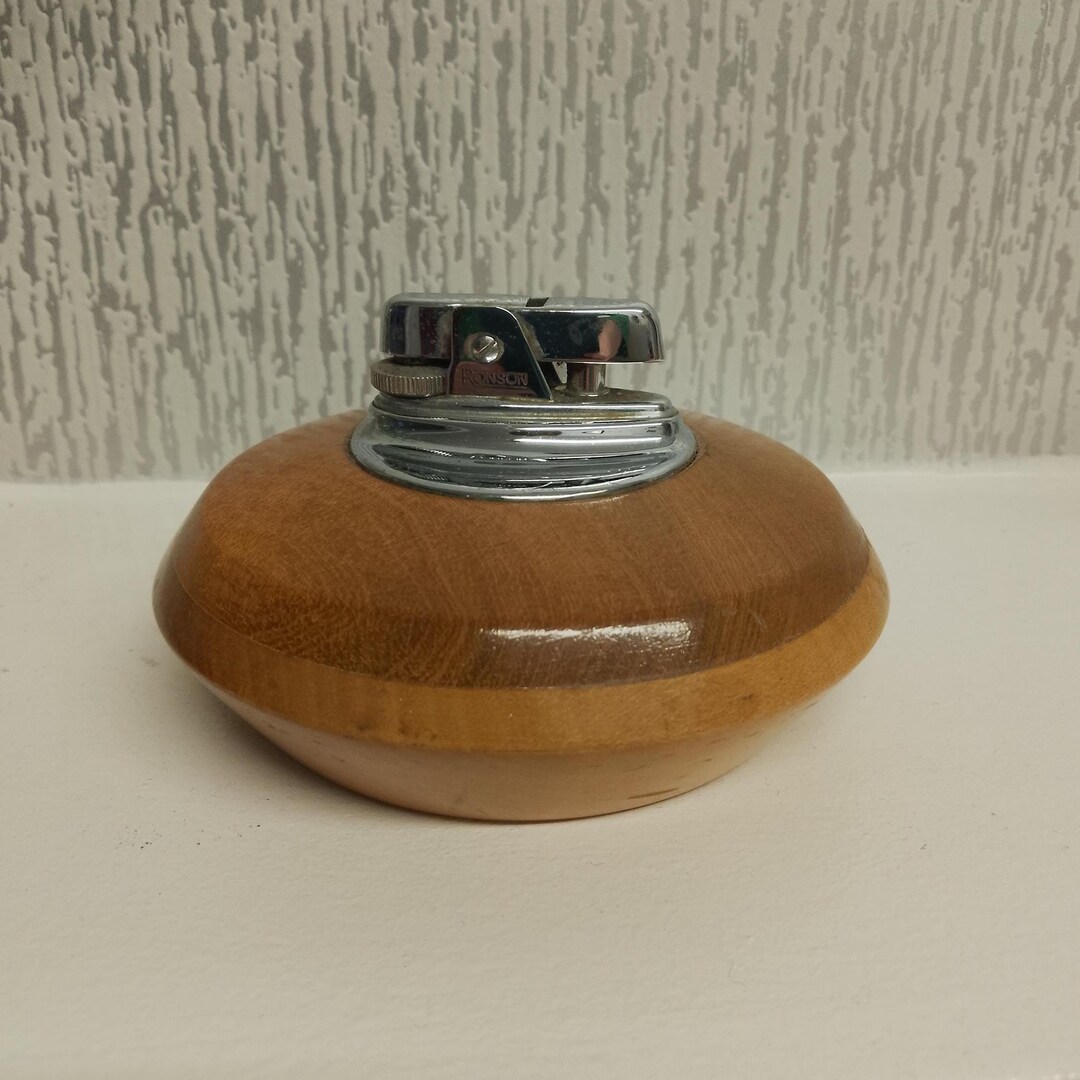 Vintage Ronson Table Lighter With Wooden Base, Vintage Home Decor - Etsy