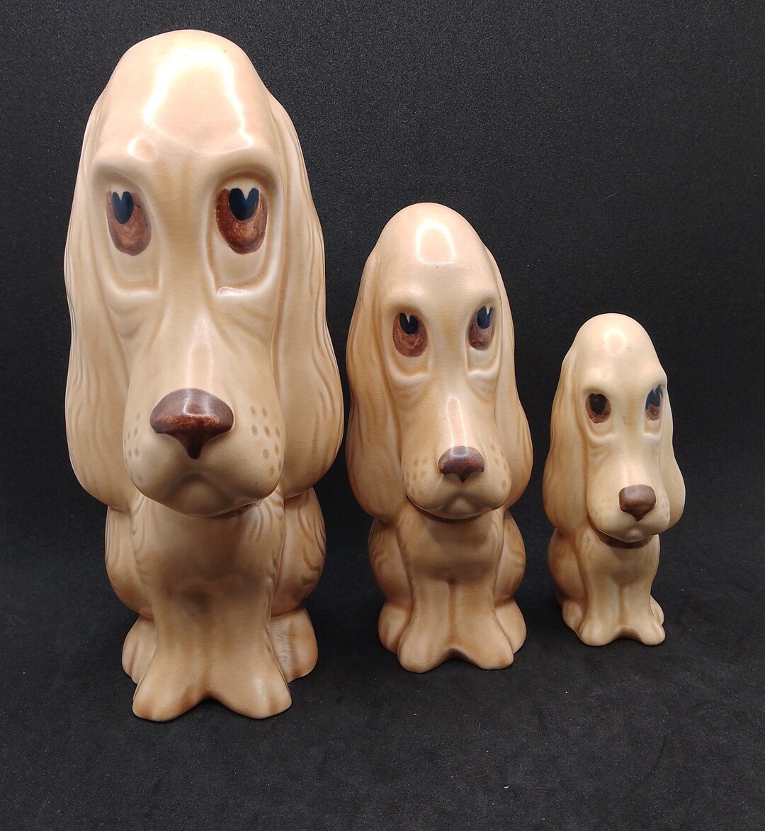 Three Vintage Sylvac Dogs Sad Sam, Kitsch Home Decor Dog Figurines ...