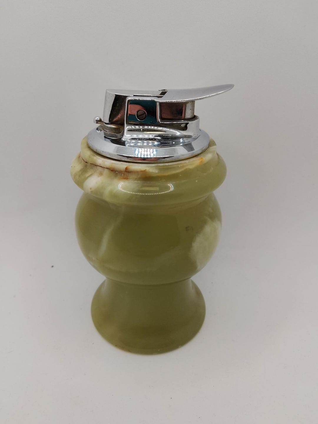 Vintage Green Onyx Table Lighter, Mid-century Stone Lighter, Desk or ...