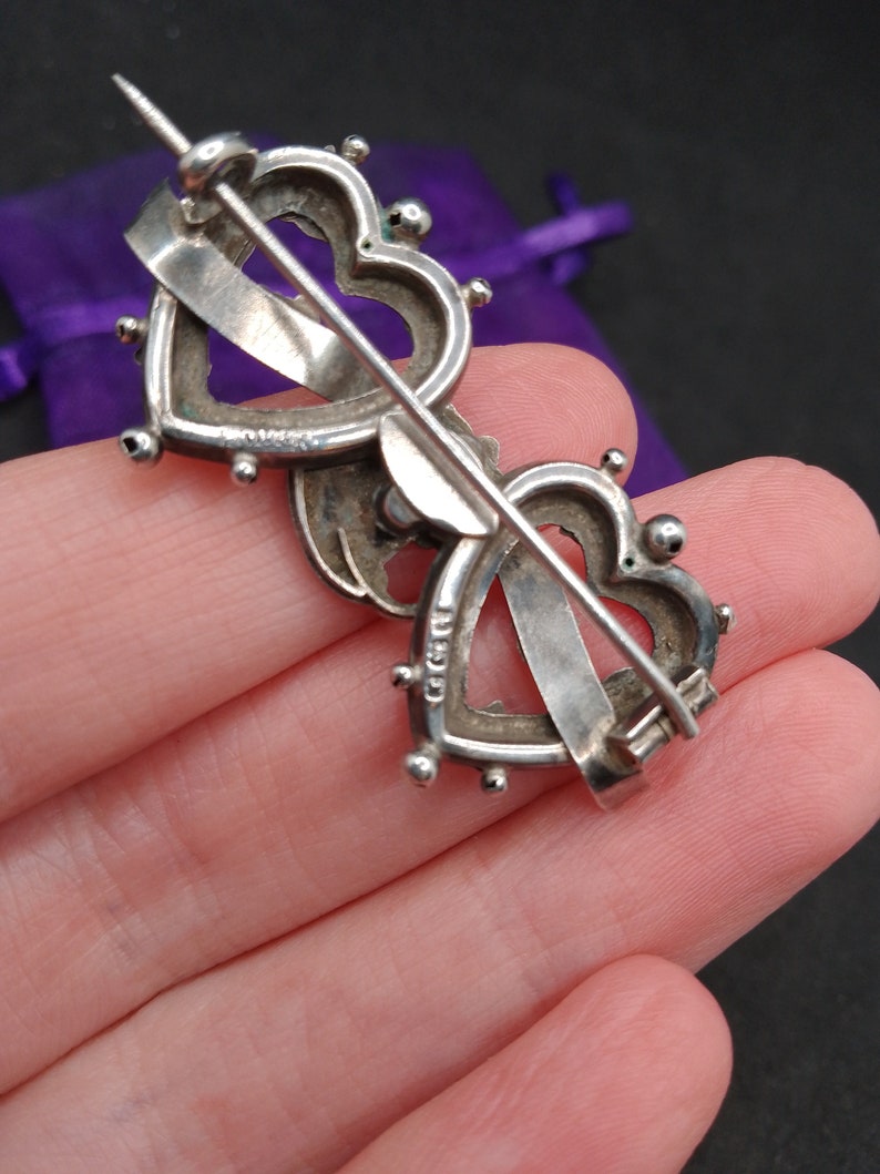 Edwardian 9ct Rose Gold & Silver Sweetheart Brooch 1905 Sheldon Bros ...