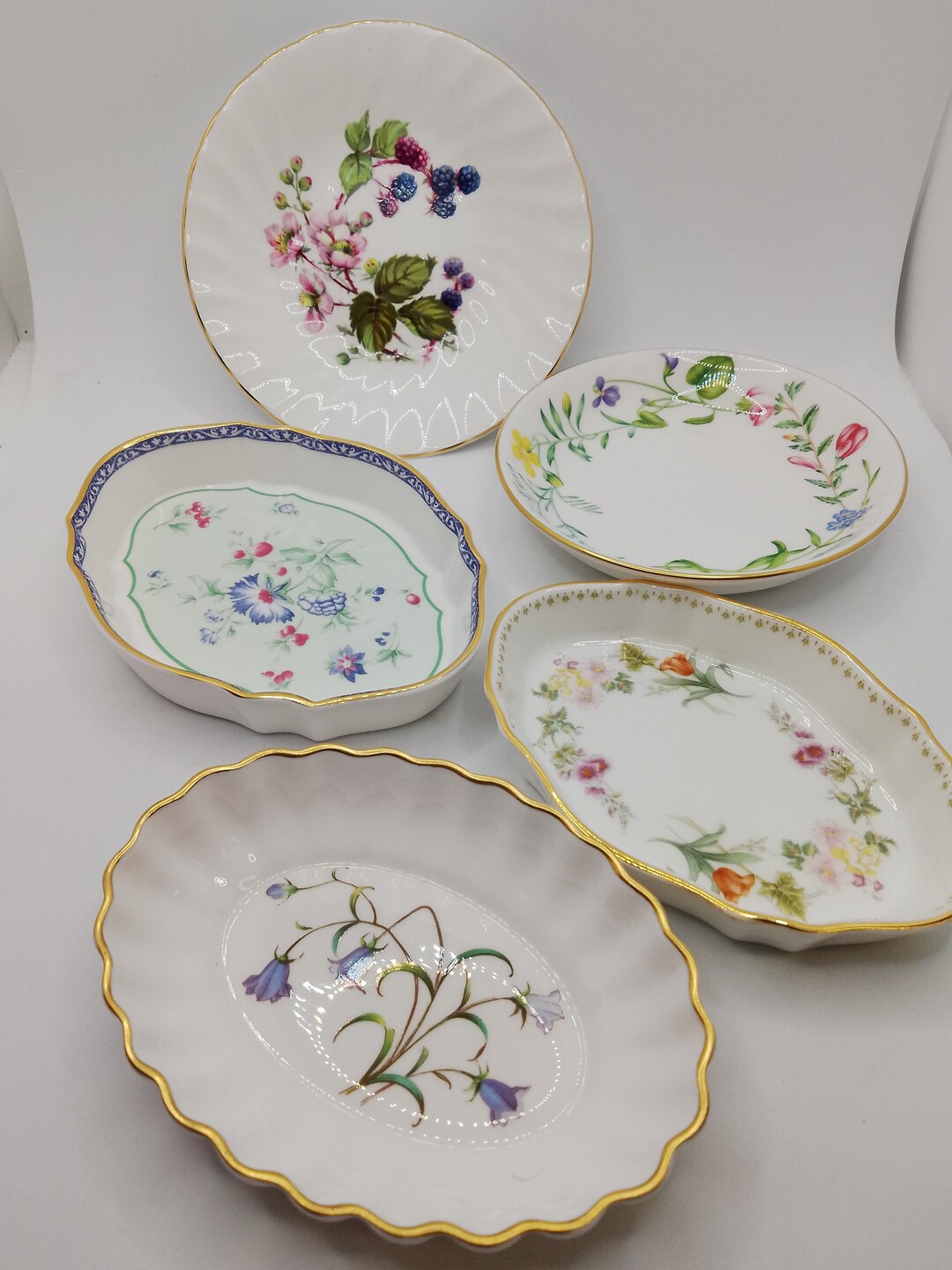 Vintage Trinket Dish/pin Dish, Dressing Table Decor, Floral Cottagecore ...