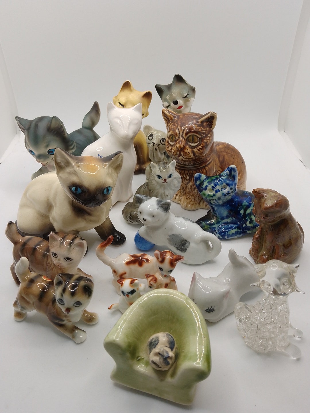 Vintage Kitsch Cat Figurine, Choose Your Own China Cat, Pottery Cat ...