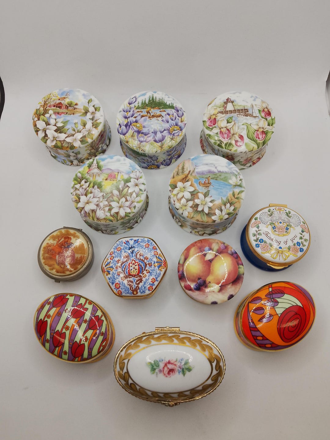 Vintage Porcelain Pill Box – Choose Your Own Trinket Box, China Dish ...