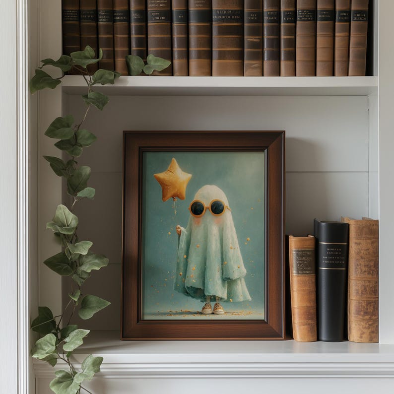 Preppy Ghost With Star Digital Download - Printable Whimsical Halloween ...