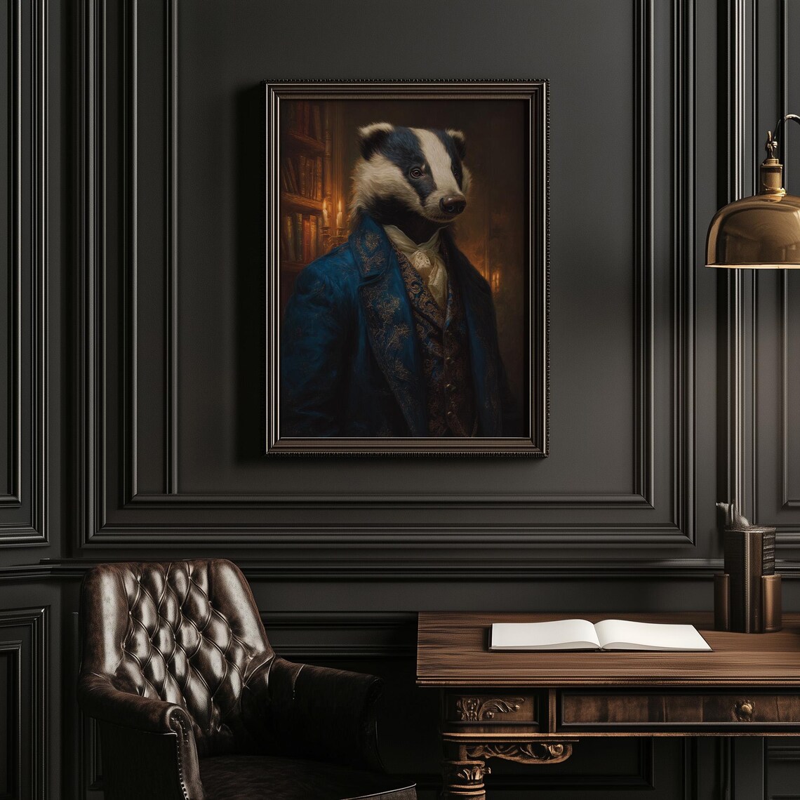 Gothic Badger Portrait: Victorian Animal Wall Art (digital Download) - Etsy