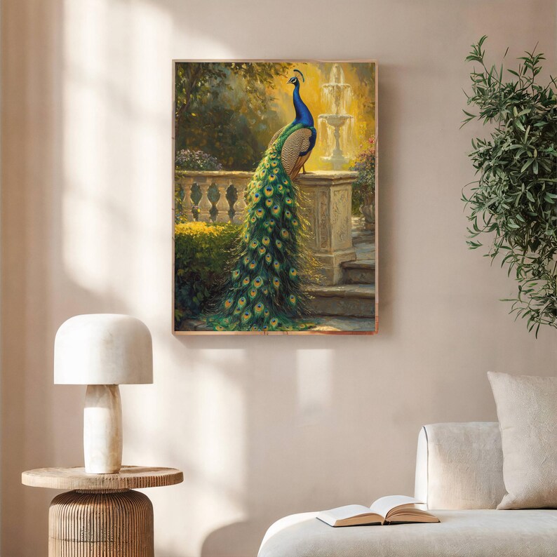 Digital Download Peacock Wall Art JPEG – Regal Home Decor – Old Money ...