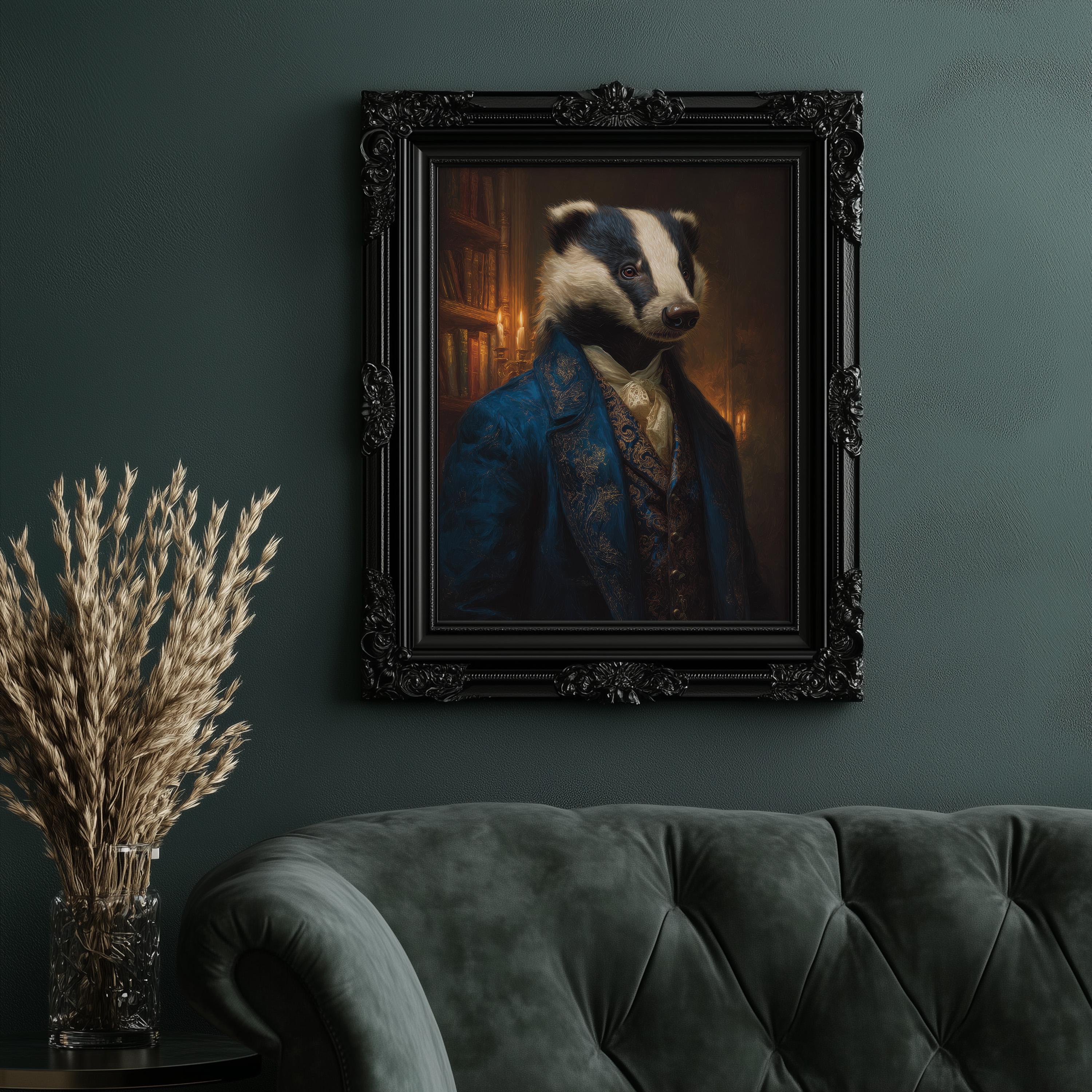 Gothic Badger Portrait: Victorian Animal Wall Art (digital Download) - Etsy