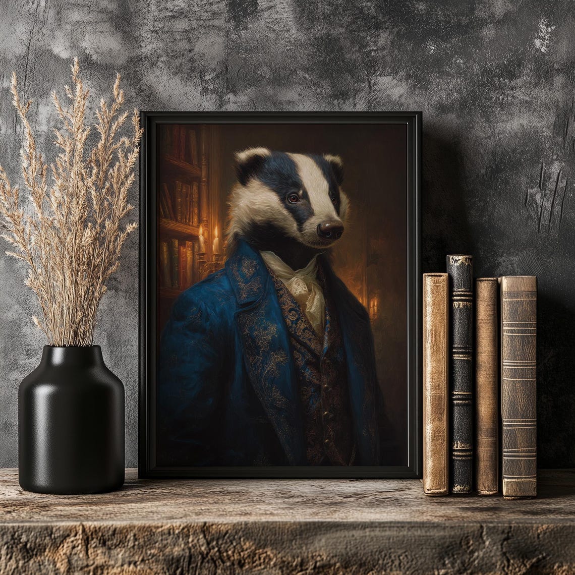 Gothic Badger Portrait: Victorian Animal Wall Art (digital Download) - Etsy