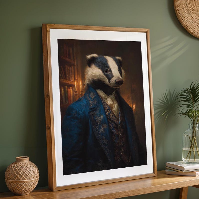 Gothic Badger Portrait: Victorian Animal Wall Art (digital Download) - Etsy