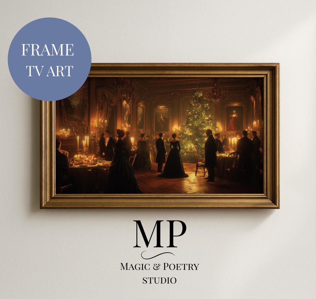 Victorian Christmas Ballroom Frame TV Art – Elegant Candlelit Holiday ...