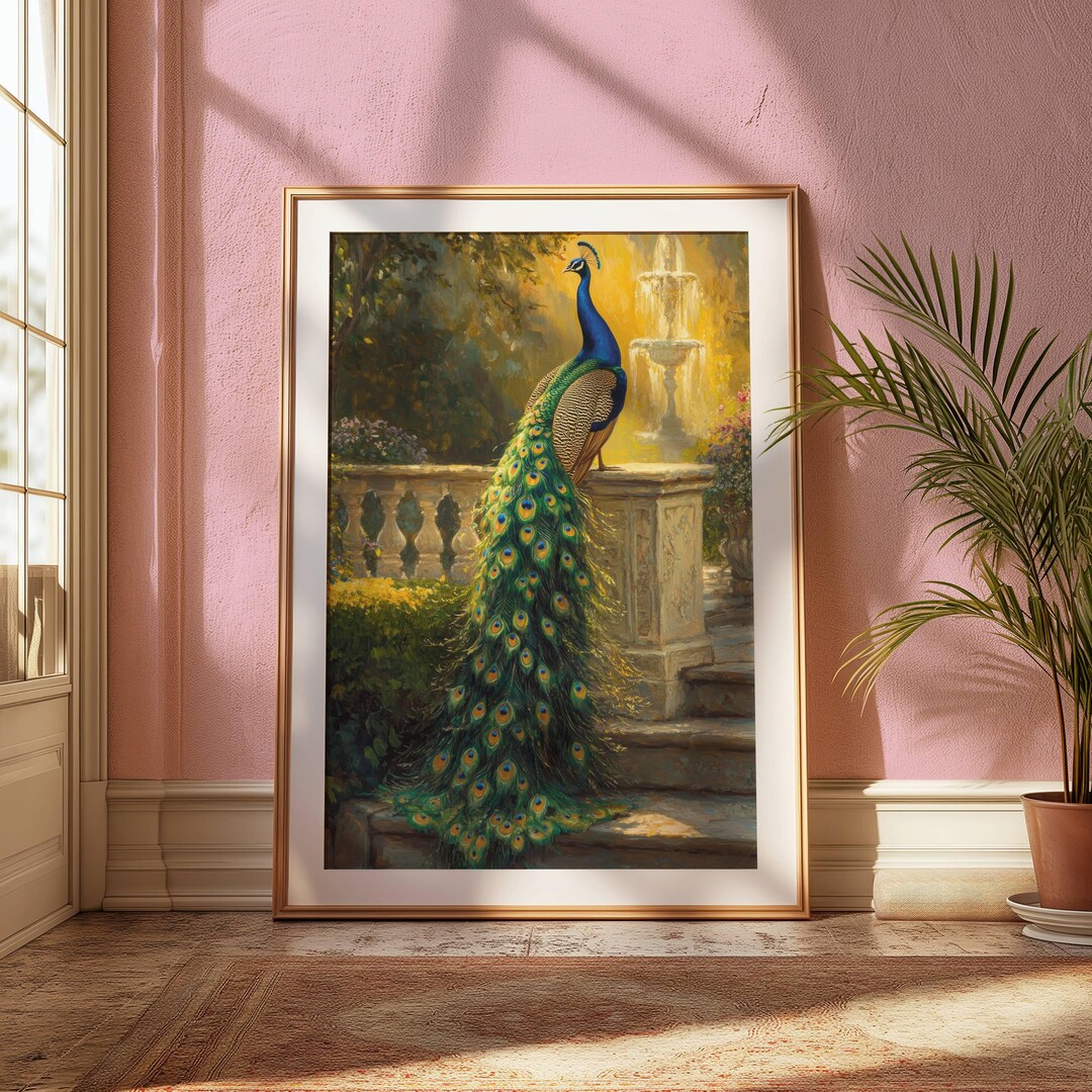 Digital Download Peacock Wall Art JPEG – Regal Home Decor – Old Money ...