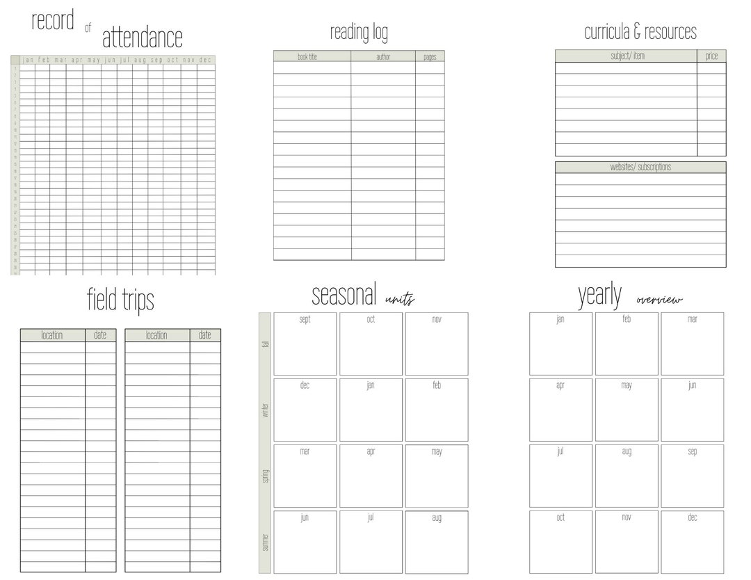 Yearly Homeschool Planner - Etsy