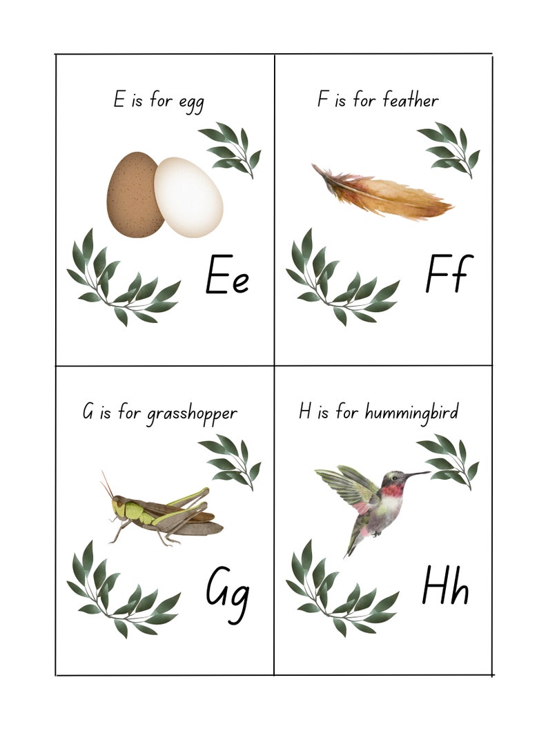 Nature Themed Alphabet Posters & Flash Cards - Etsy