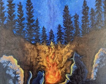 Fire Sky Painting - Etsy