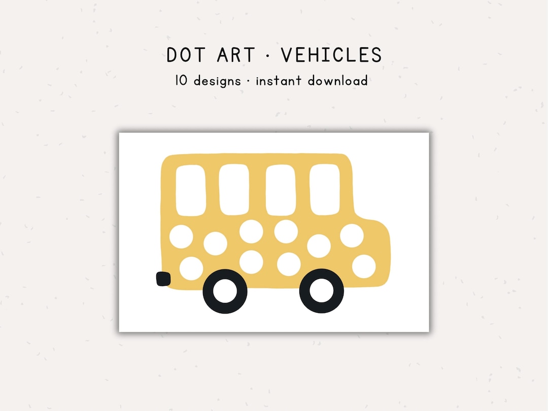 Vehicle Dot Art Printables • Do a Dot Worksheets for Kids • Vehicle ...