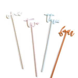 Custom Number Birthday Drink Stirrers, Anniversary, Party Decor ...