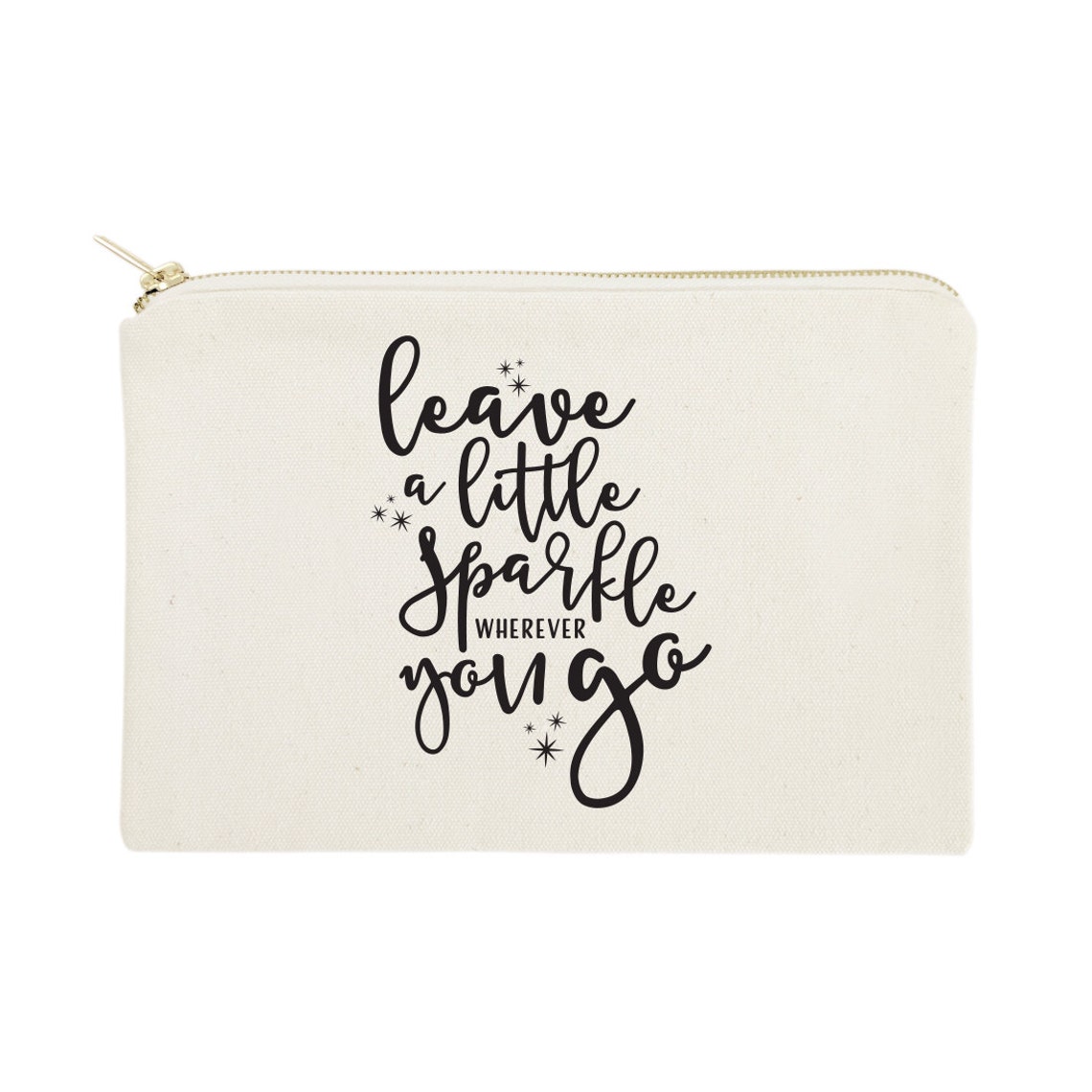 Leave a Little Sparkle Wherever You Go Cotton Canvas Cosmetic - Etsy
