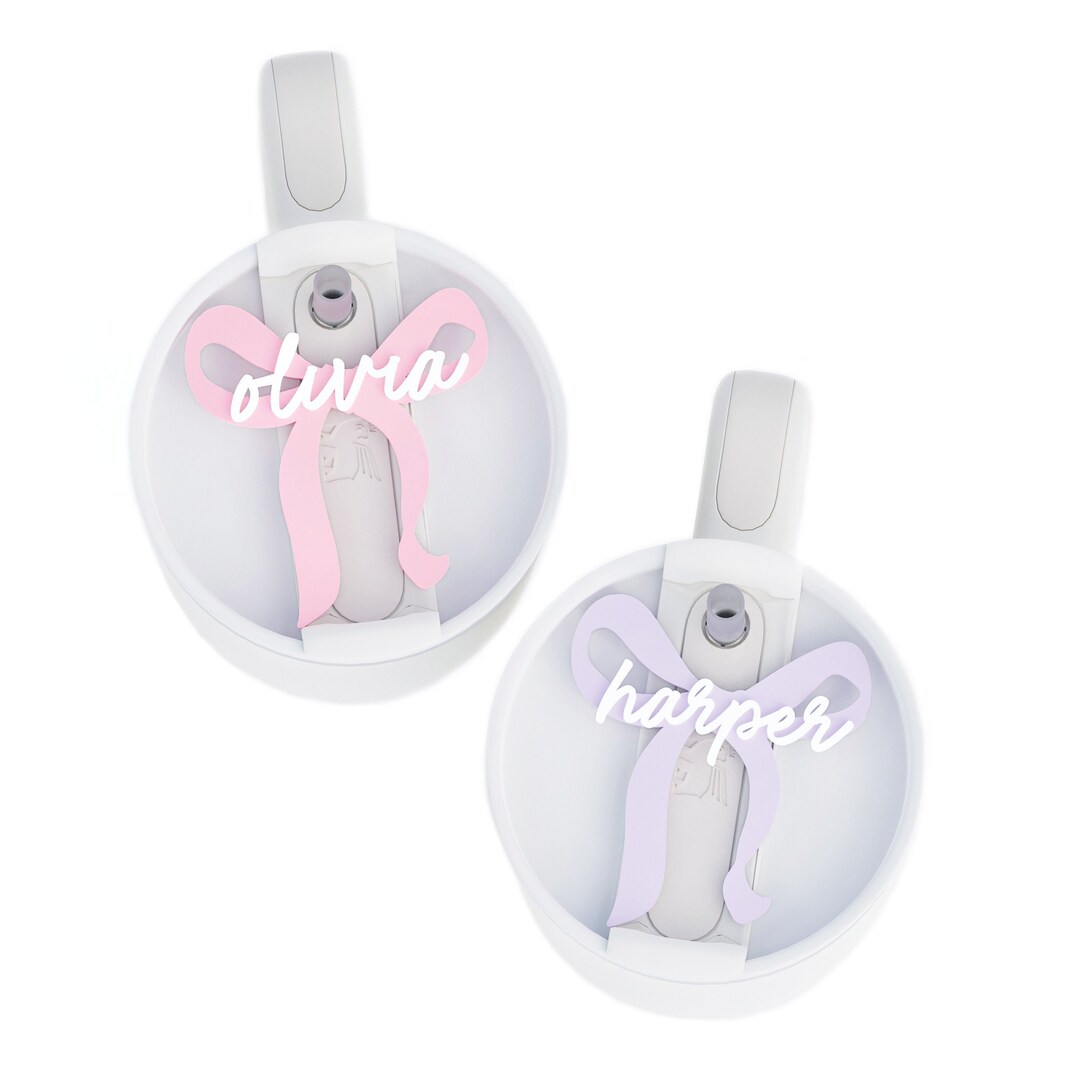 Personalized Bow Stanley Name Tag, Stanley Name Plate, Acrylic Lid ...