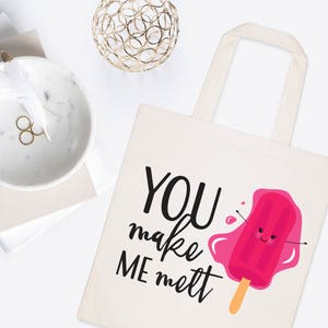 You Make Me Melt Cotton Canvas Reusable Grocery Bag and Farmers Market ...