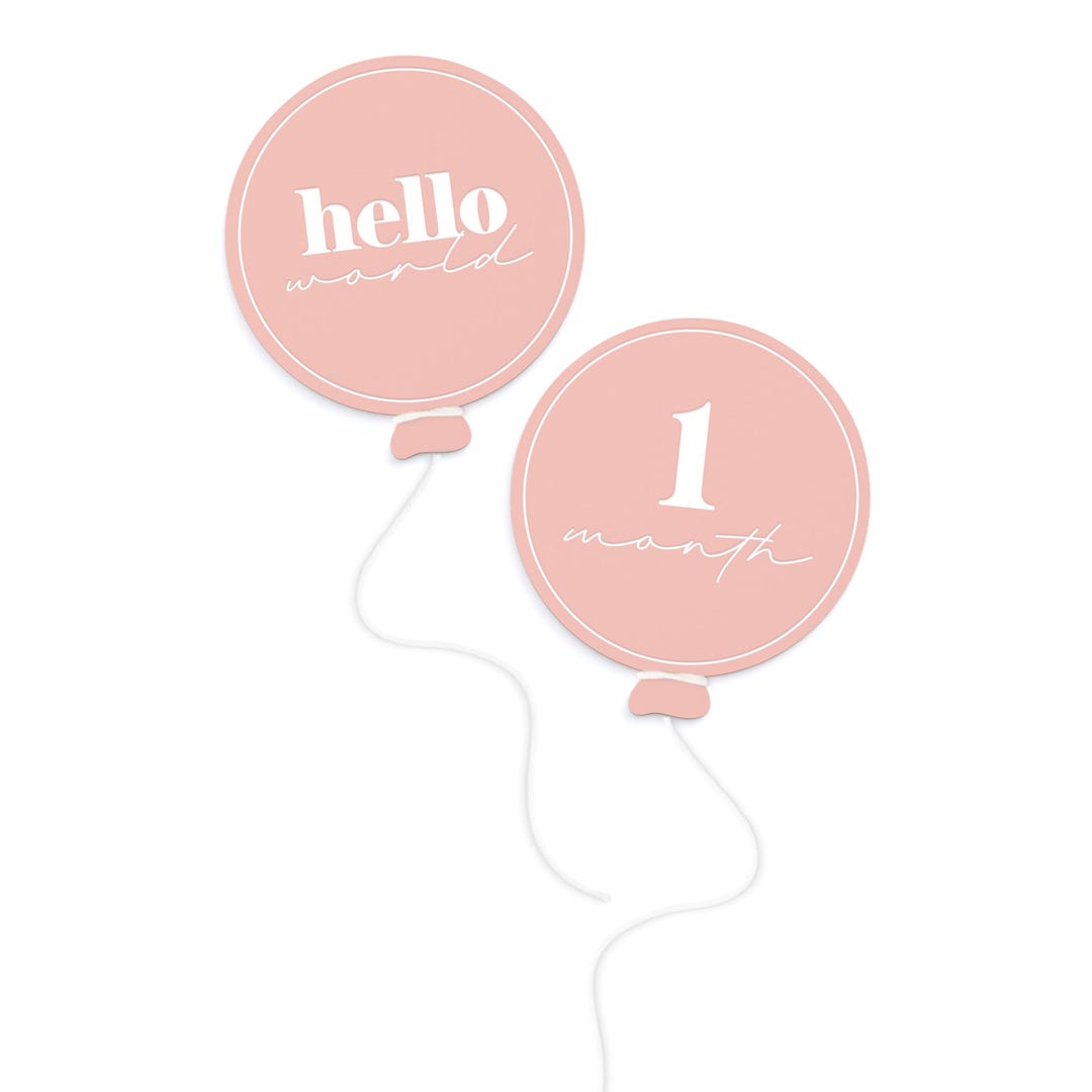 Balloon Birth Milestone Card, Acrylic, Birth Announcement, Milestone ...