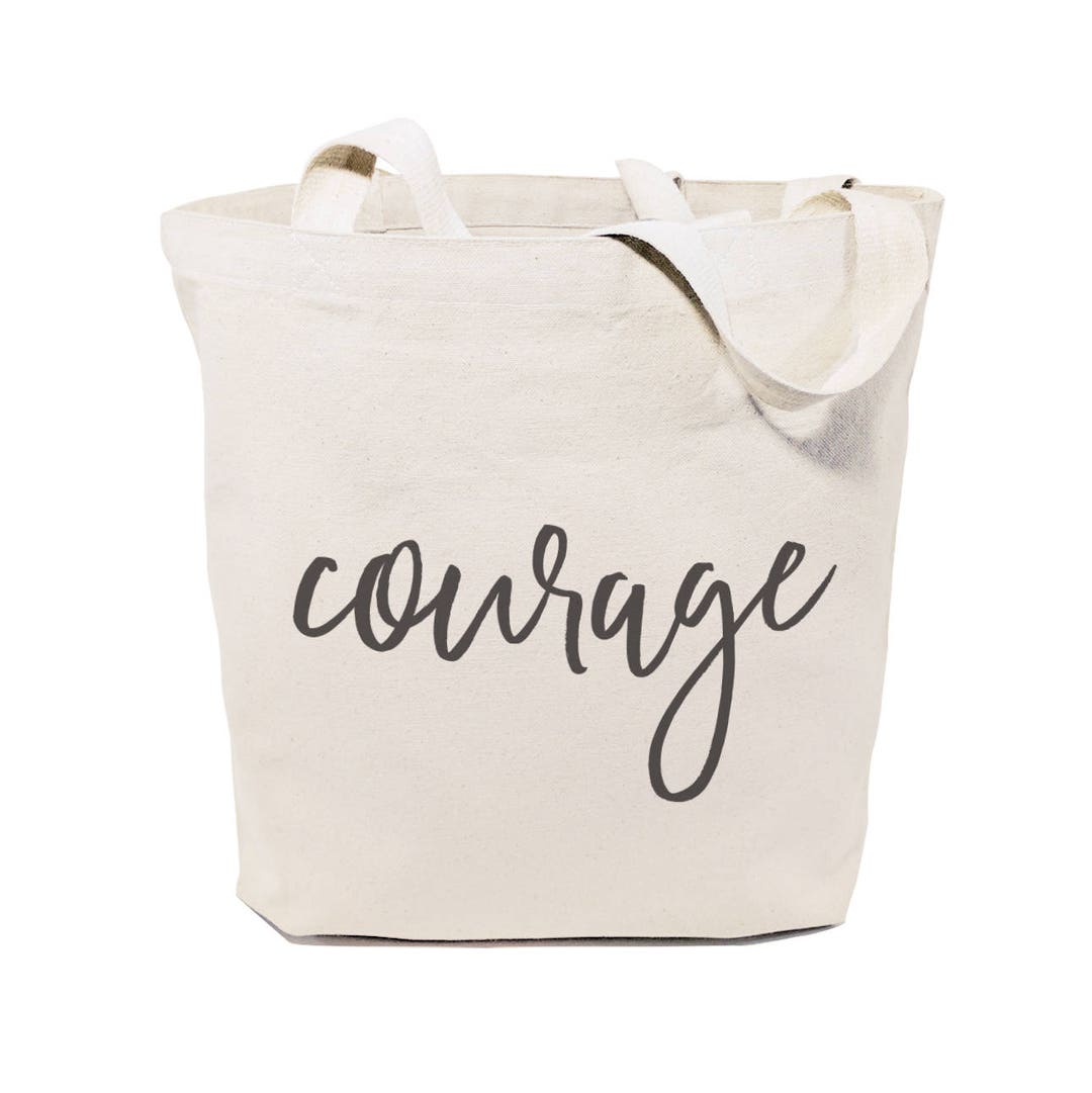 Courage Cotton Canvas Gym, Yoga, Shopping Travel Reusable Shoulder Tote ...
