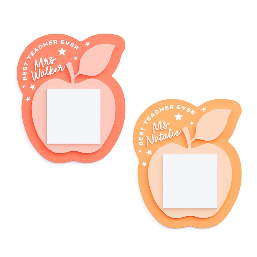 Personalized Apple Teacher Note Holder, Teacher Appreciation Gift, Back ...