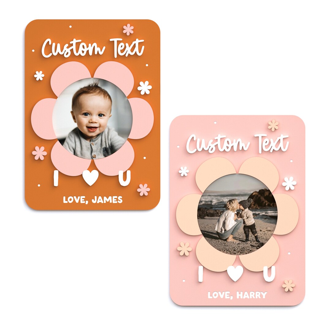 Personalized Floral Custom Fridge Photo Magnet Frame, Mother's Day ...