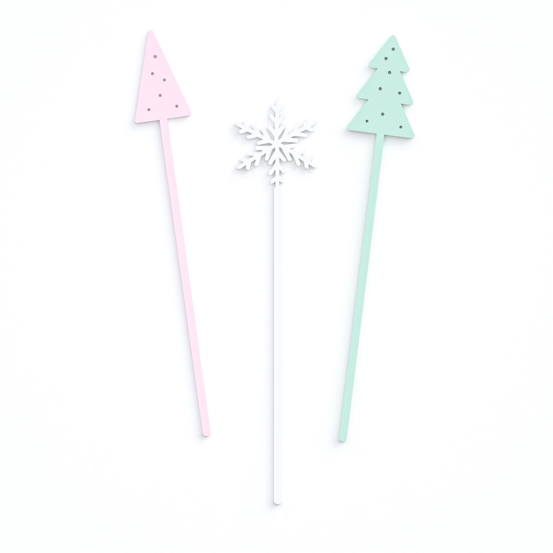 Christmas Drink Stirrers, Holiday Cocktail Sticks, Merry Christmas ...