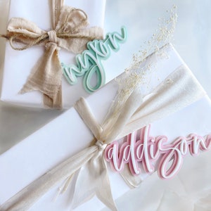Personalized Name Gift Basket Gift Tag, Acrylic Gift Tag, Gift Wrap ...