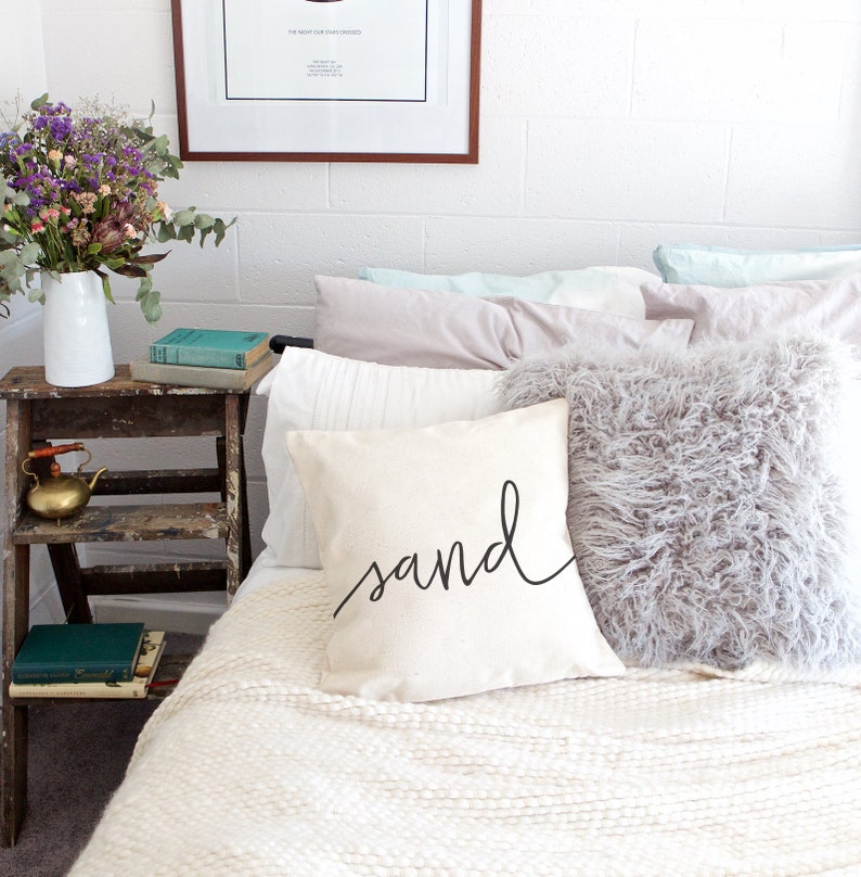 Sand Cotton Canvas Pillow Cover, Pillowcase, Cushion Cover and ...