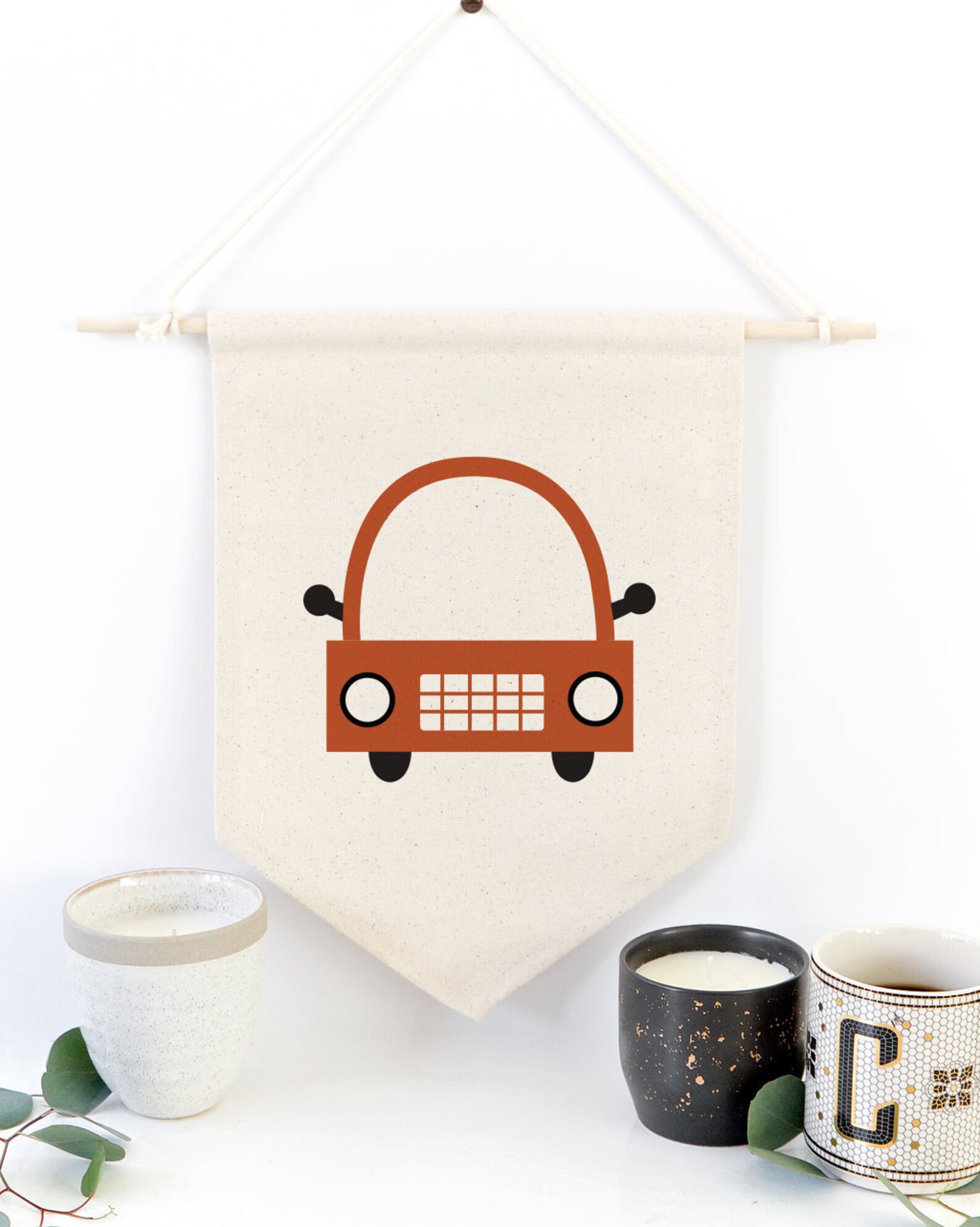 Vintage Car Hanging Wall Canvas Banner and Wall Decor for Kid's Room ...
