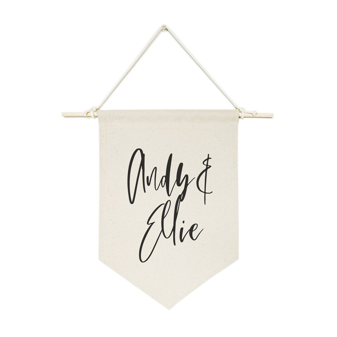 Personalized Couple Names Modern Hanging Wall Canvas Banner and Wall ...