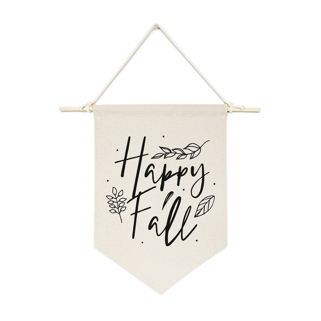 Happy Fall! Hanging Wall Canvas Banner and Wall Decor, Autumn ...