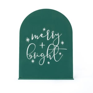 Merry and Bright Christmas Acrylic Sign, Wall Decor, Holiday Decor ...