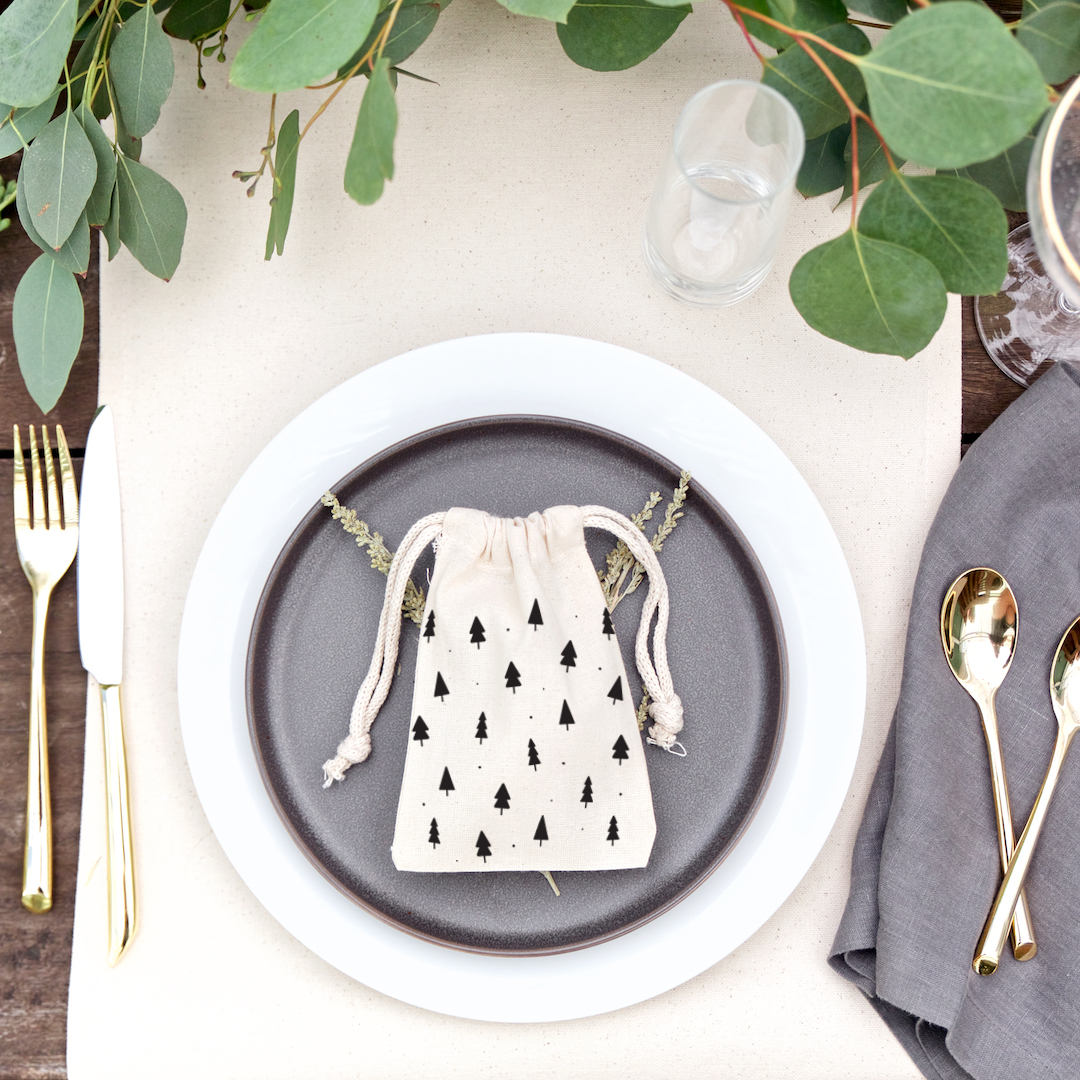 Mini Christmas Trees Cotton Canvas Holiday Party Favor Bags - Etsy