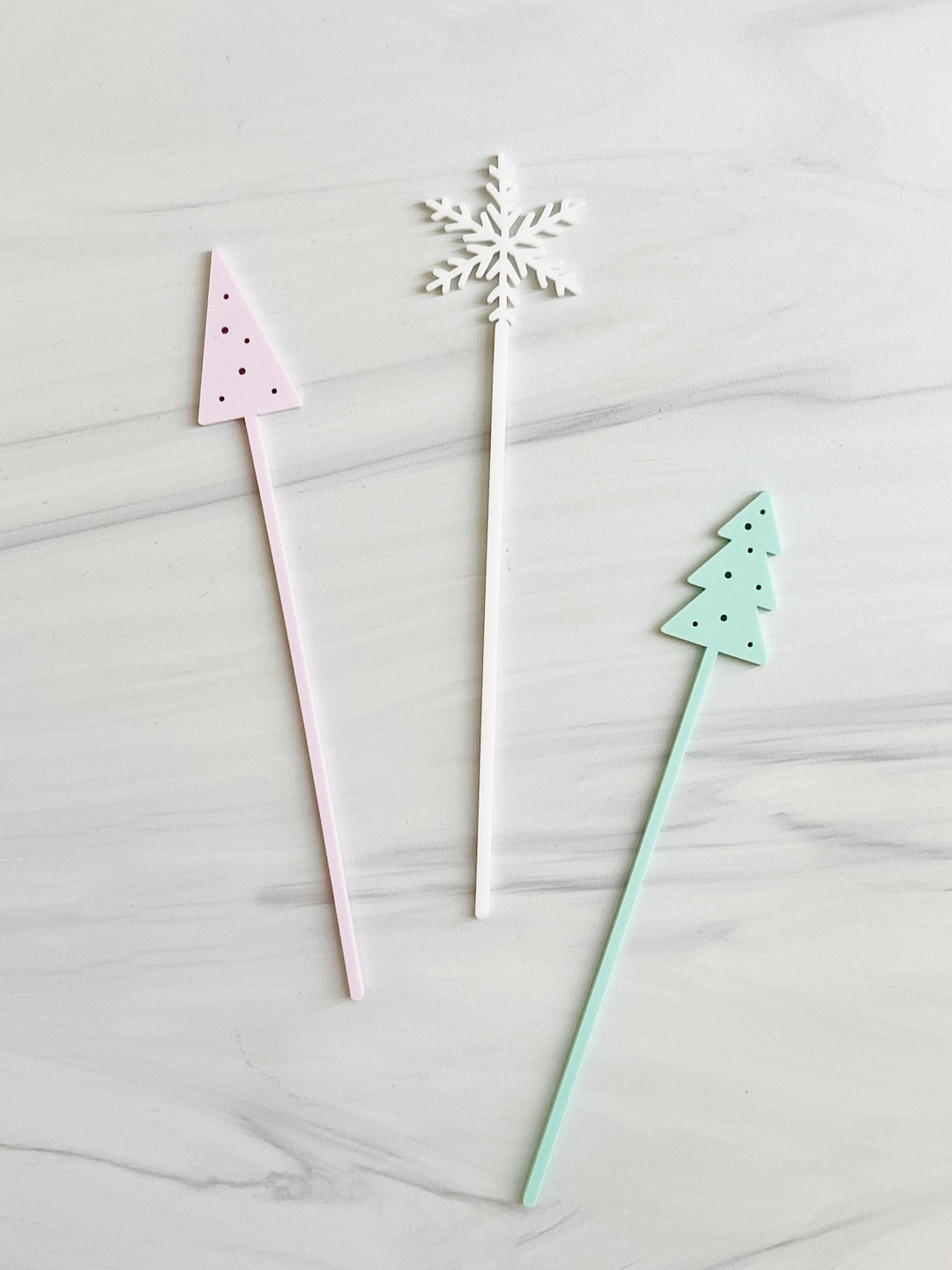 Christmas Drink Stirrers, Holiday Cocktail Sticks, Merry Christmas ...
